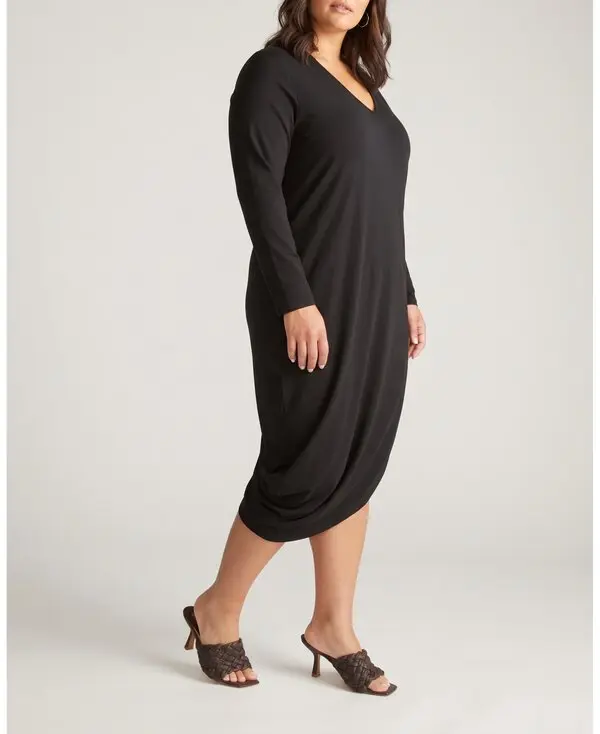 Universal Standard Plus Iconic Long Sleeve V-neck Geneva Dress