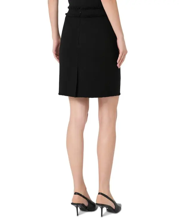 Max Mara Mxmabile Wool Fringe Trim Skirt