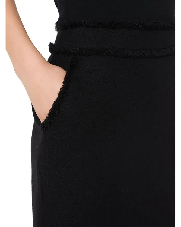 Max Mara Mxmabile Wool Fringe Trim Skirt