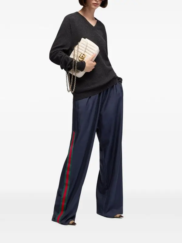 Gucci Web Detail Silk Trousers