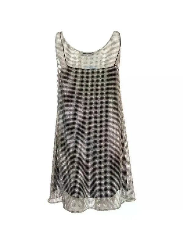 Prada Rhinestone Embellished Mesh Mini Dress