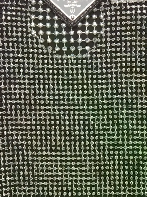 Prada Rhinestone Embellished Mesh Mini Dress