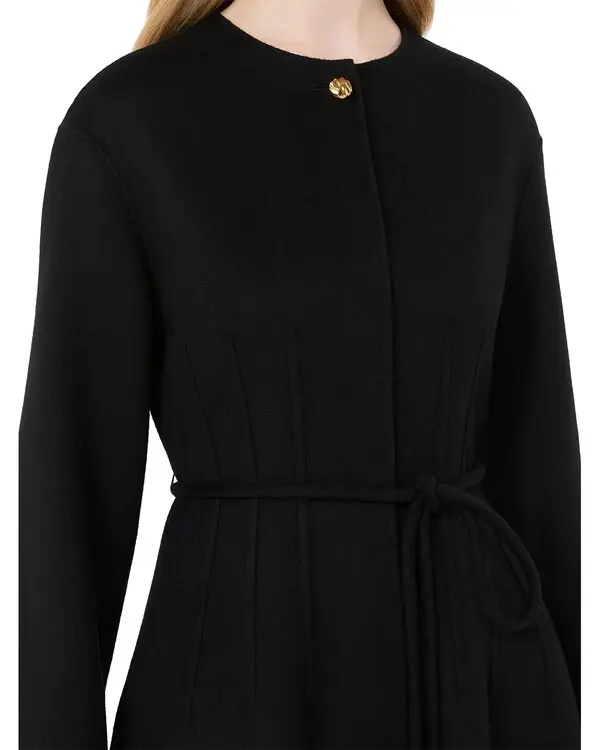 Max Mara Mstfiacre Wool Blend Coat - Black