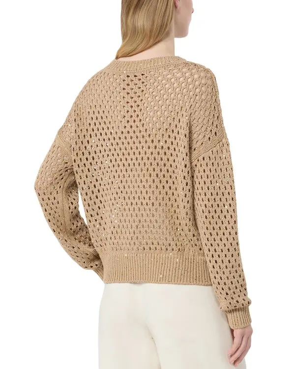 Max Mara Mstgeyser Cotton Mesh Knit Sweater