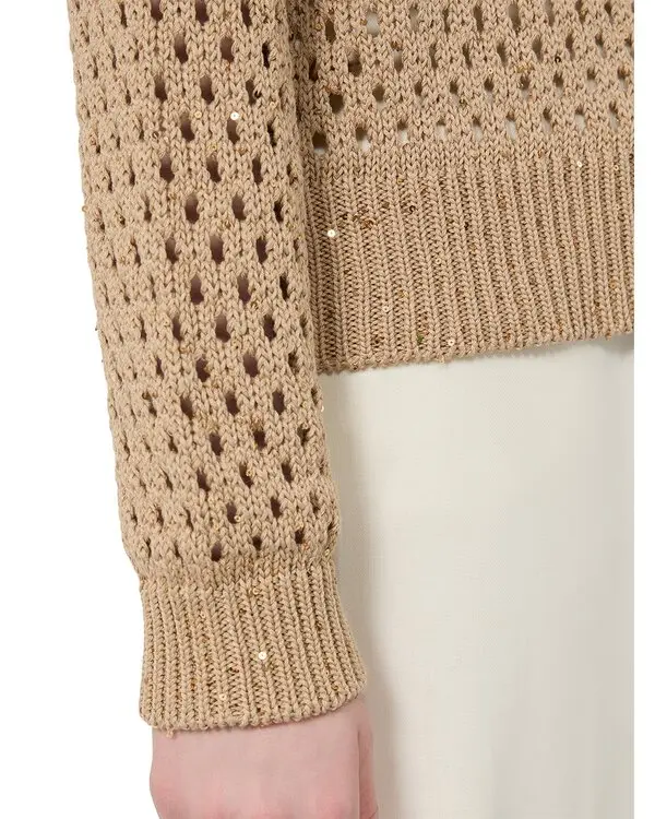 Max Mara Mstgeyser Cotton Mesh Knit Sweater