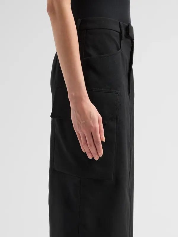 Rick Owens Firbanks Wool Pencil Midi Skirt