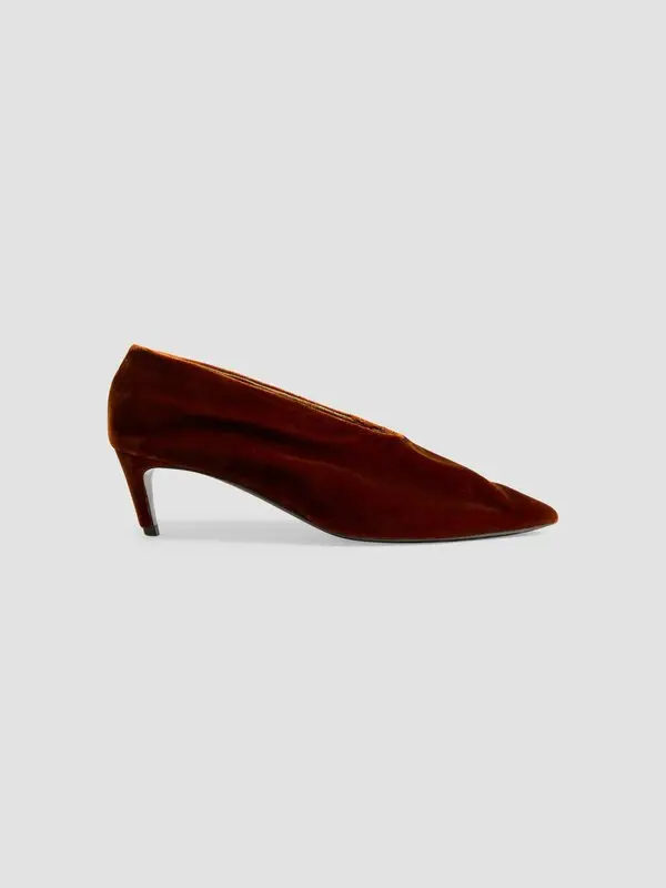 Khaite Miriam 50mm Velvet Pumps - Rust