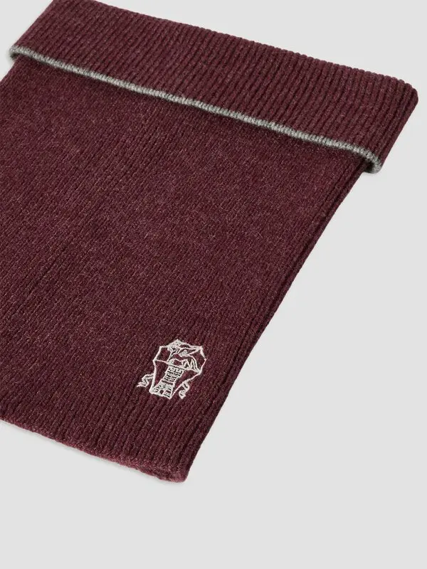 Brunello Cucinelli Cashmere Rib Knit Neck Warmer - Amaranth