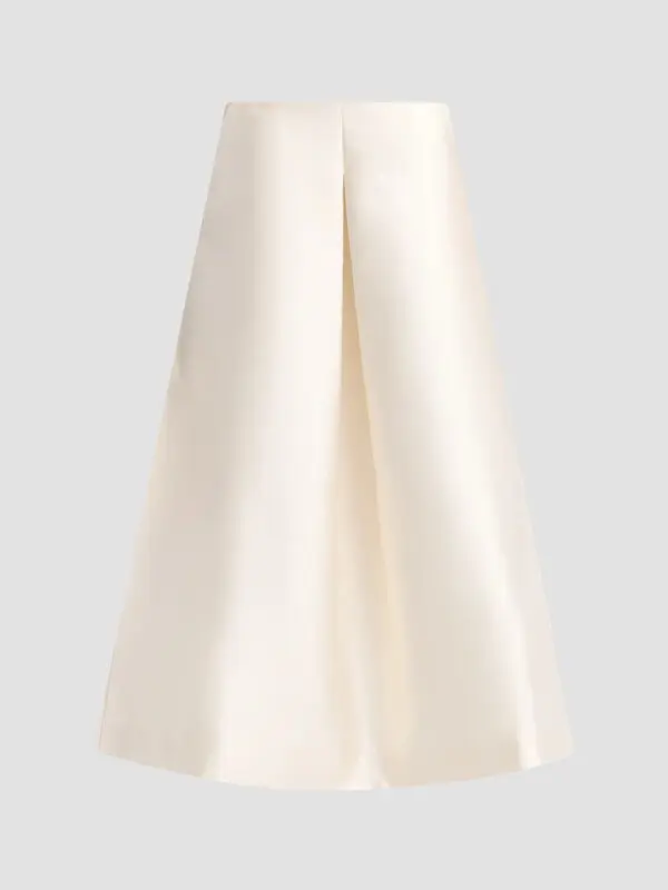 Simkhai Vexa Pleat-front Twill Midi Skirt