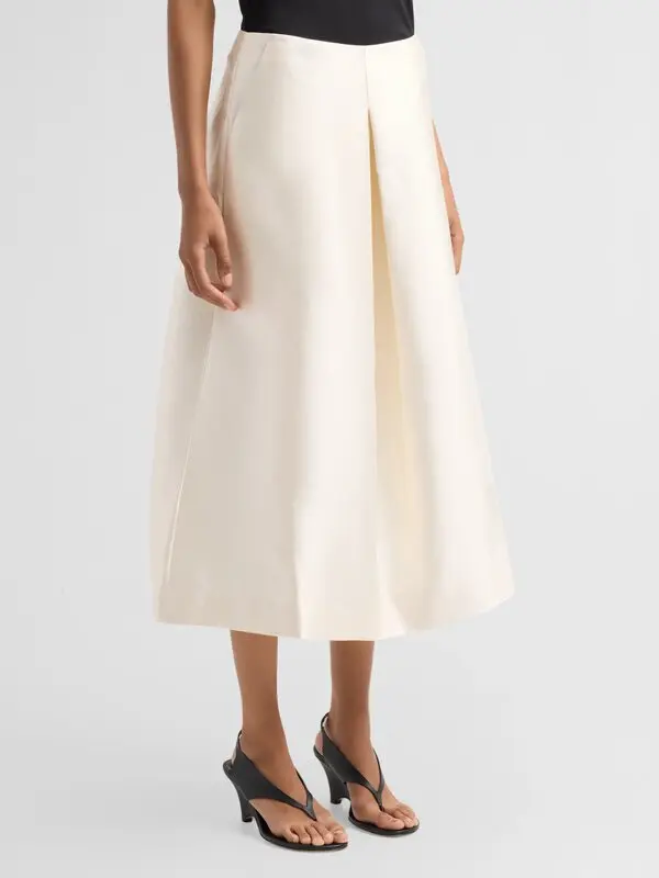 Simkhai Vexa Pleat-front Twill Midi Skirt