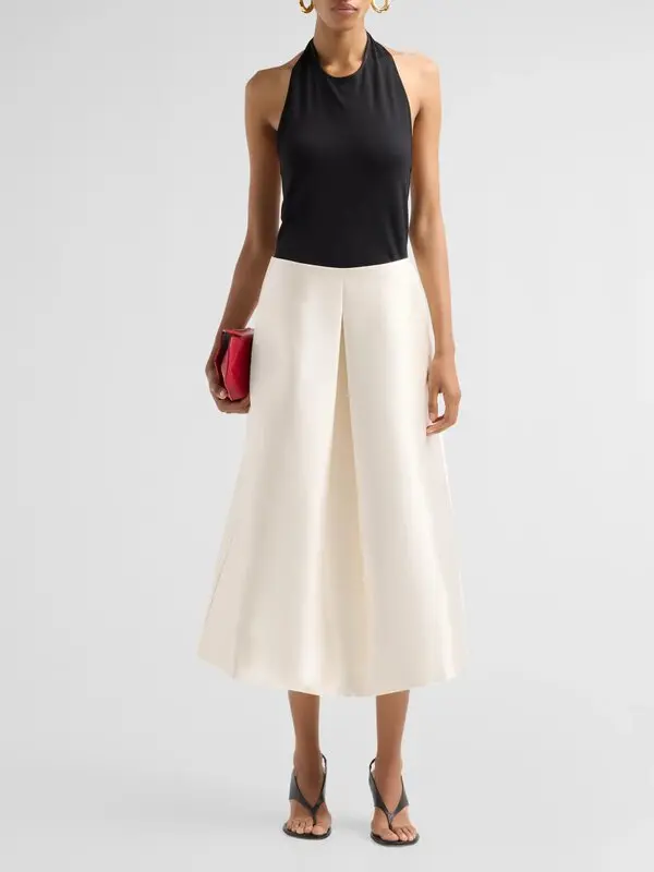 Simkhai Vexa Pleat-front Twill Midi Skirt