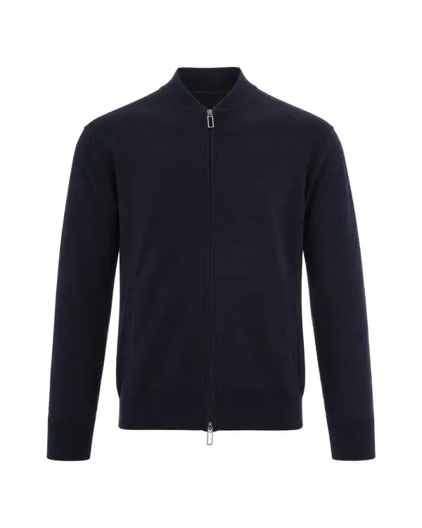 PAOLO PECORA Zip-up Knit Cardigan - Blu