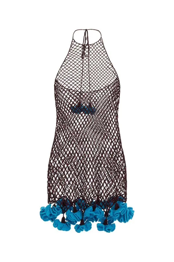 Alaïa Two-tone Crochet Mini Dress - Multicoloured