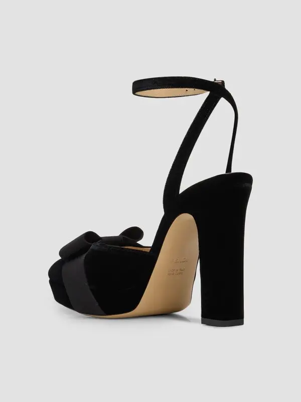 Fendi After 110mm Velvet Platform Pumps