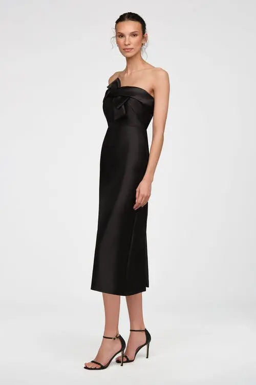 Theia Aliana Strapless Mikado Dress - Black