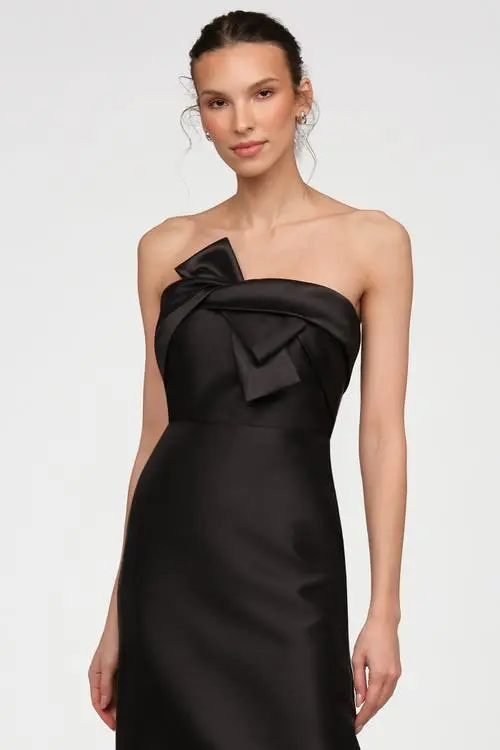 Theia Aliana Strapless Mikado Dress - Black