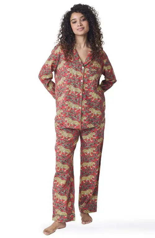 PRINTFRESH Lightweight Flannel Long Pj Set - Ruby