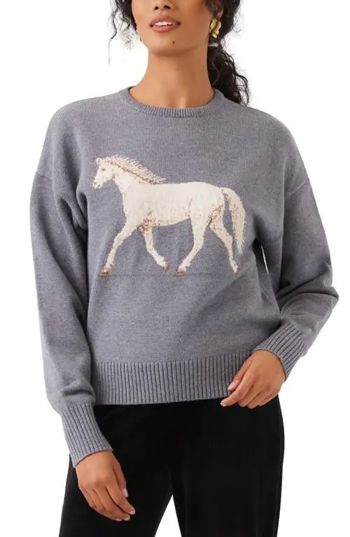 Karen Kane Equestrian Jacquard Crewneck Sweater