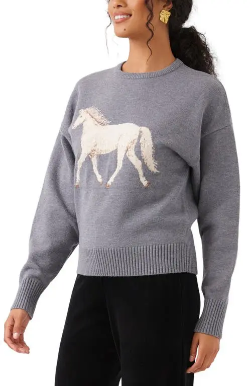 Karen Kane Equestrian Jacquard Crewneck Sweater