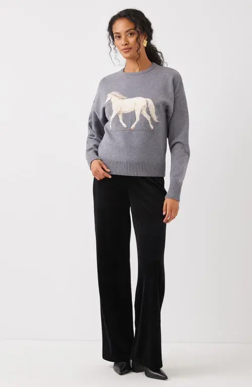 Karen Kane Equestrian Jacquard Crewneck Sweater