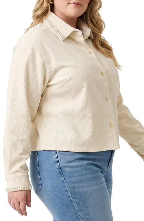 Karen Kane Embellished Corduroy Shirt