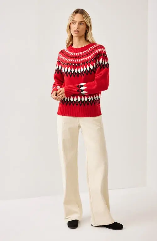 Karen Kane Jacquard Crewneck Sweater