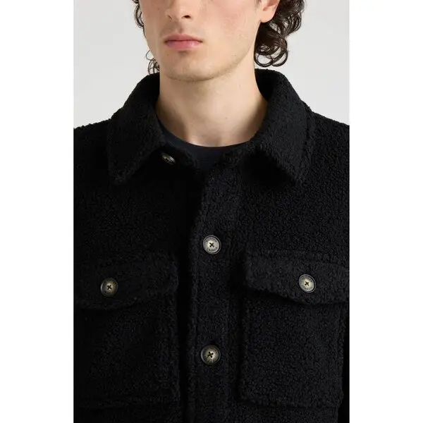 Hunter Adam Faux Shearling Shirt Jacket - Black