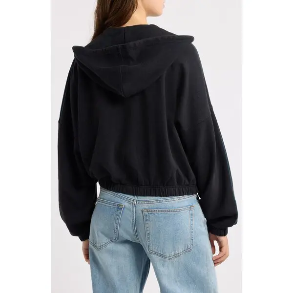 IETS FRANS Bubble Hem Full Zip Hoodie - Black