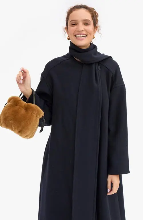 Clare V. Emma Shearling Top Handle Bag