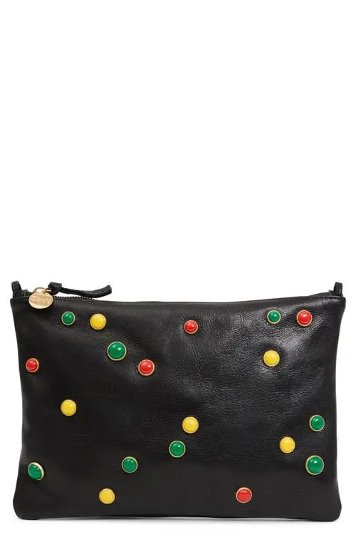 Clare V. Flat Leather Clutch - Black