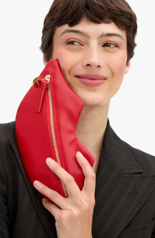 Clare V. Lips Leather Flat Clutch