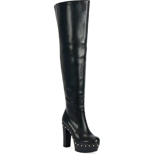 AZALEA WANG Wardell Faux Leather Over The Knee Boot