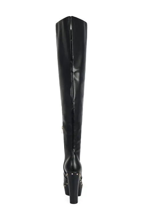 AZALEA WANG Wardell Faux Leather Over The Knee Boot