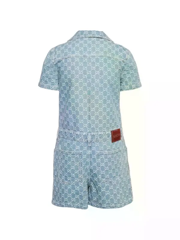 Gucci Gg Monogram Denim Playsuit
