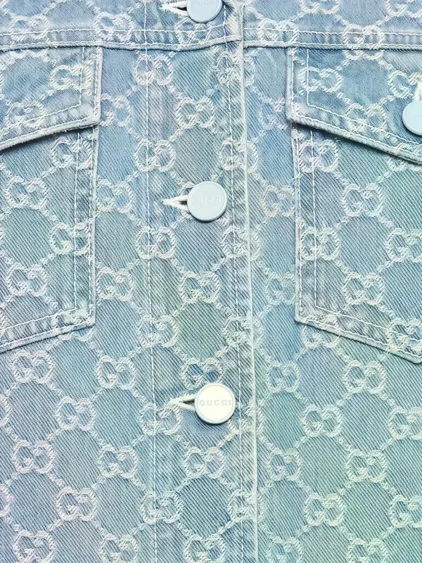 Gucci Gg Monogram Denim Playsuit