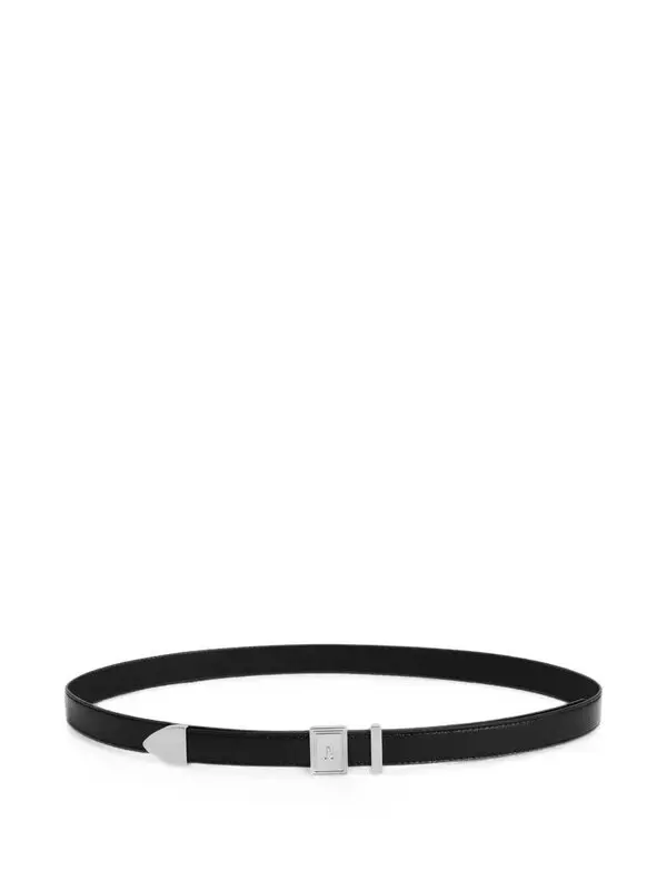 Rabanne Leather Belt With A Rectangular Silver Buckle