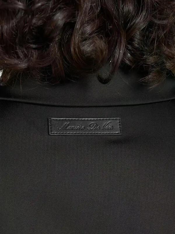 Manière De Voir Ethel In Satin Shirt With Lace Corset Panel