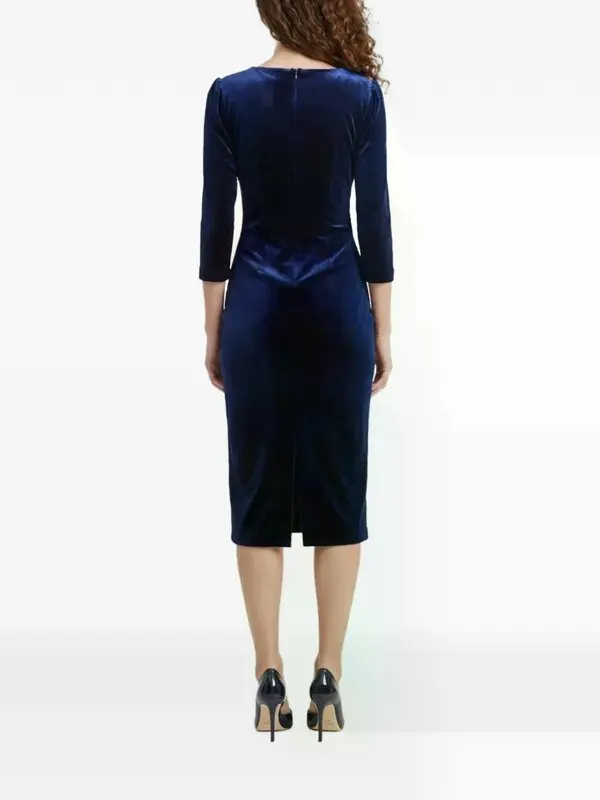 SUTTON NEW YORK Velvet V-neck Midi Dress
