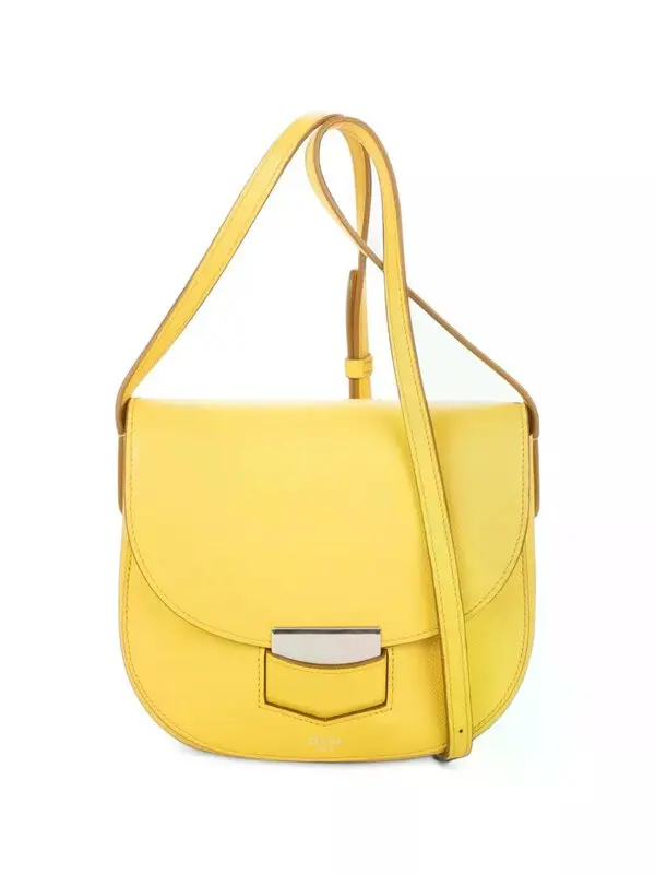 Celine Trotteur Leather Crossbody Bag - Yellow