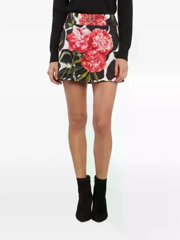 Dolce & Gabbana Carnation-print Jacquard Mini Skirt