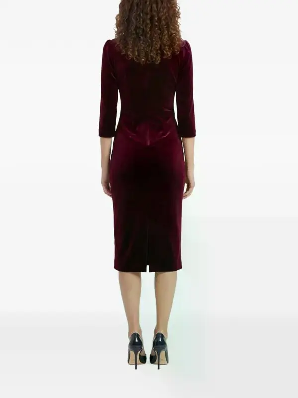 SUTTON NEW YORK Velvet Wrap-style Midi Dress
