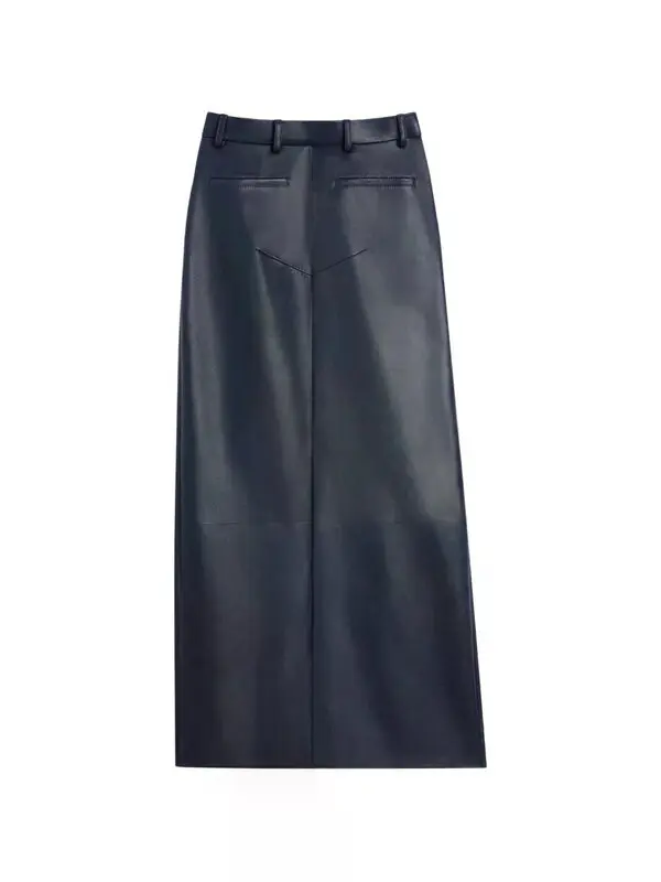 Givenchy Slashed Midi Skirt In Leather