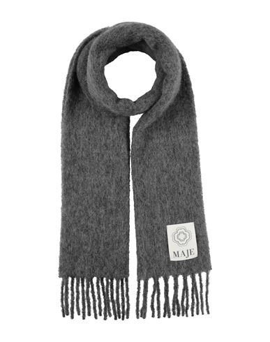 Maje Scarf Charcoal Alpaca Wool, Virgin Wool, Polyamide, Polyester - Grey