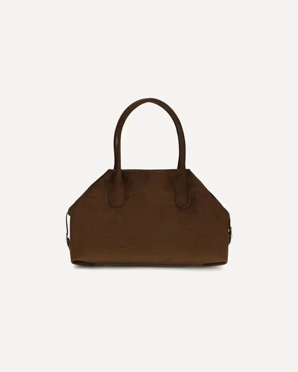 THEMOIRE Medium Talia Trank Crocodile-effect Suede Shopping Bag