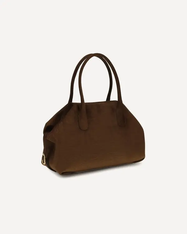 THEMOIRE Medium Talia Trank Crocodile-effect Suede Shopping Bag