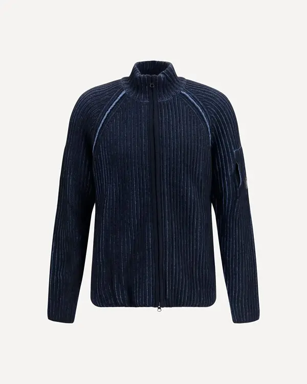 C.P. COMPANY C. P. Copany Ribbed Wool-blend Cardigan Ale