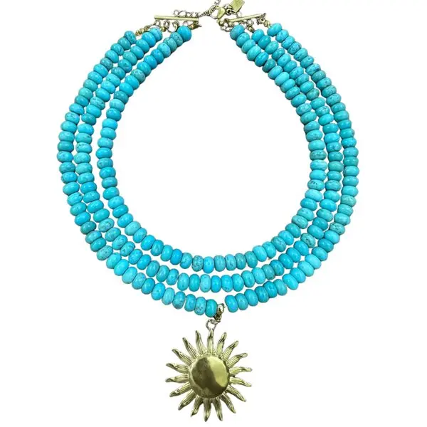 CHRISTINA GREENE Solara Turquoise Beaded Layered Necklace - Blue
