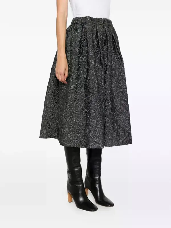 MY MYTHS Cloqué Pleated Midi Skirt