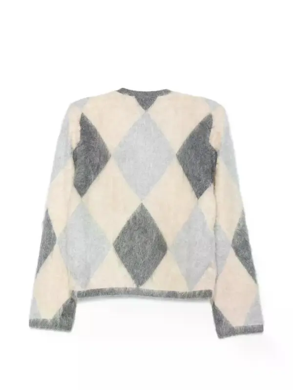 Seventy Argyle-knit Brushed Cardigan