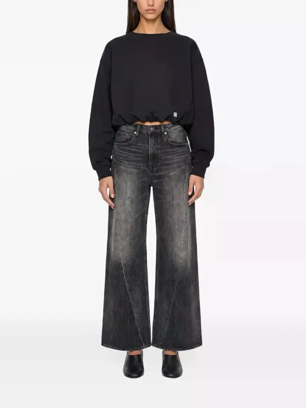 R13 New York 13 Logo-print Cropped Sweatshirt